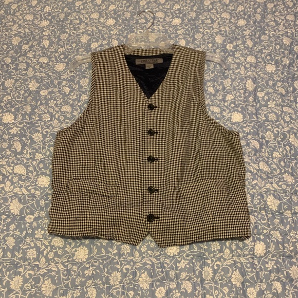 Structure | Jackets & Coats | Black And White Checkered Structure Vest ...